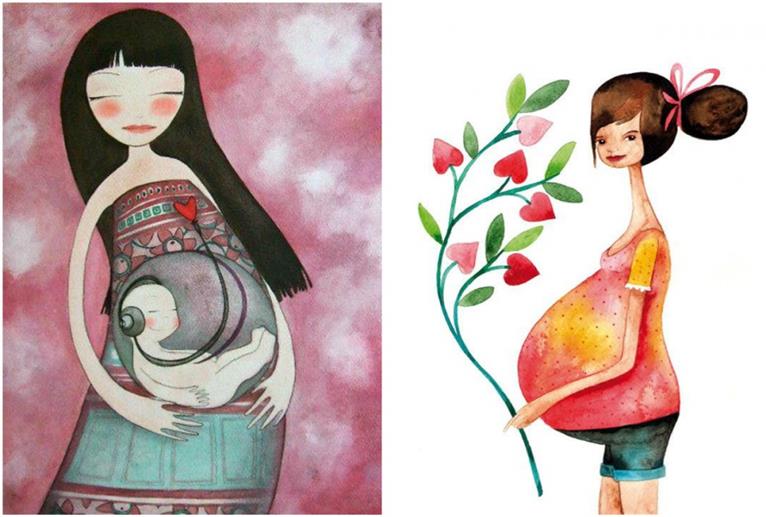 17 superbly tender illustrations committed to our beloved mothers